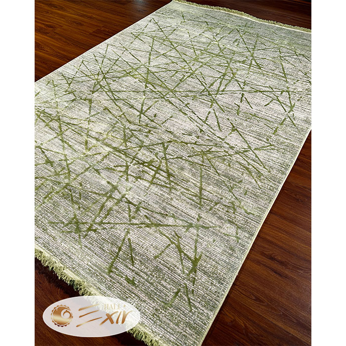 فرش سبز مدرن کد M47g - فرش اکسیر