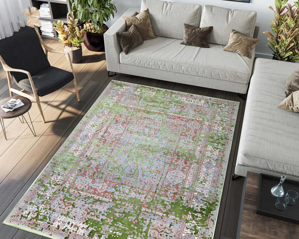 با فرش سبز چه رنگ مبلی ست کنیم؟ست کردن فرش سبز با مبل - فرش اکسیر