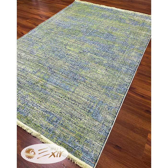 فرش سبز ابی مدرن کد M46cg - فرش اکسیر